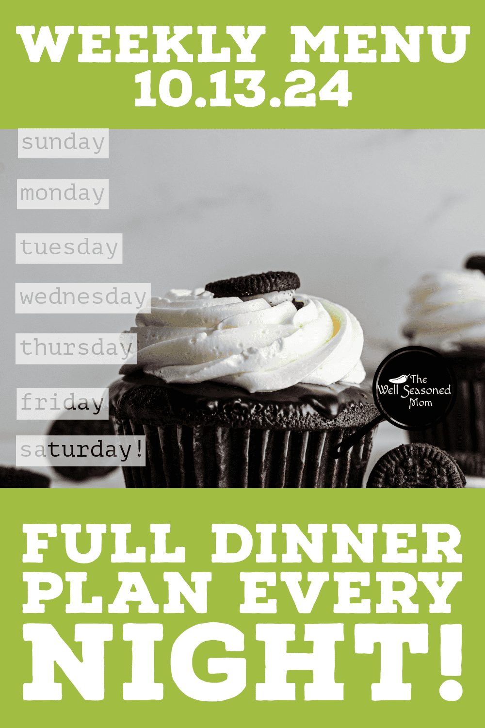 WEEKLY MENU 10.13.24 - The Well Seasoned Mom